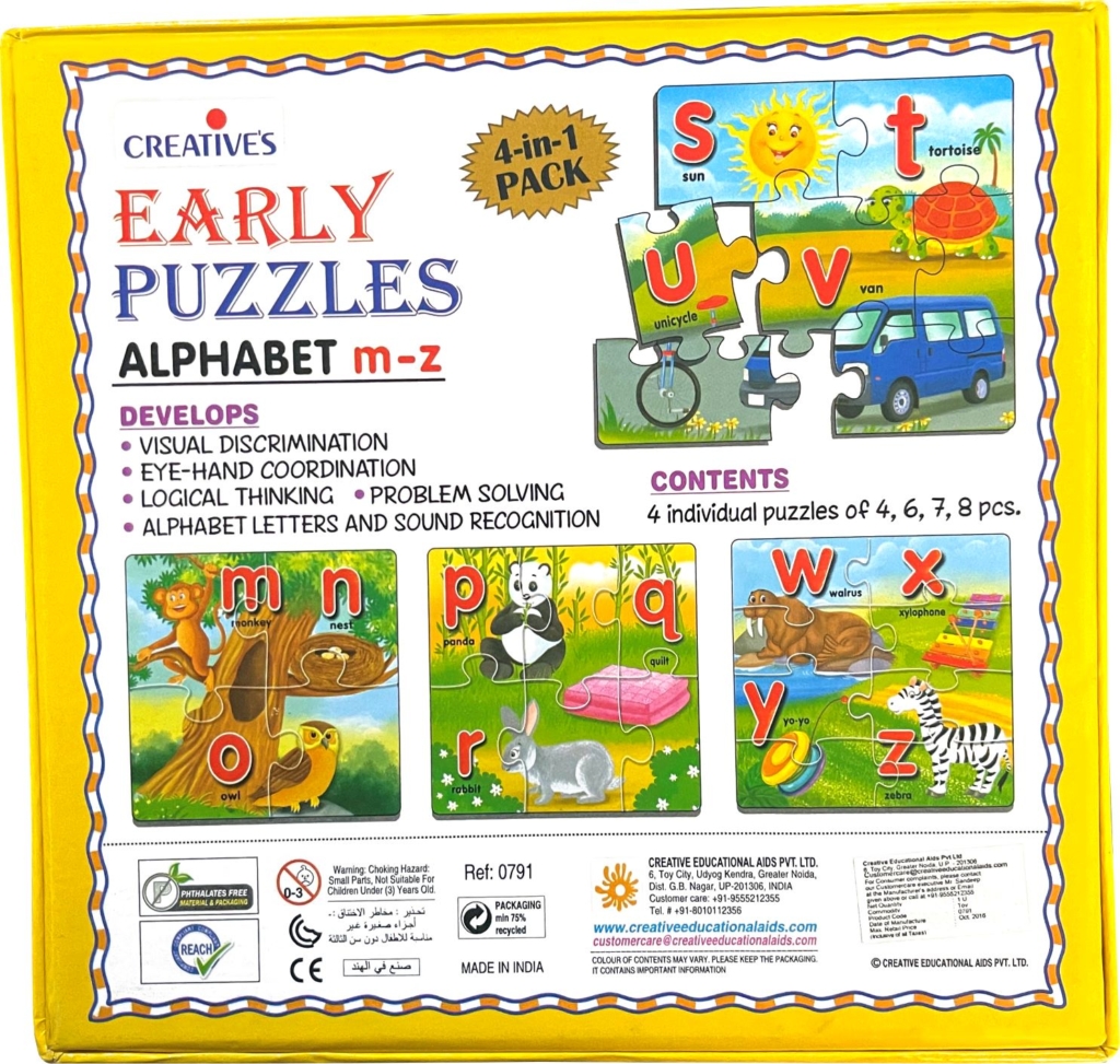 Creative’s Early Puzzles Alphabet M–Z – Preschool Alphabet Puzzle Set