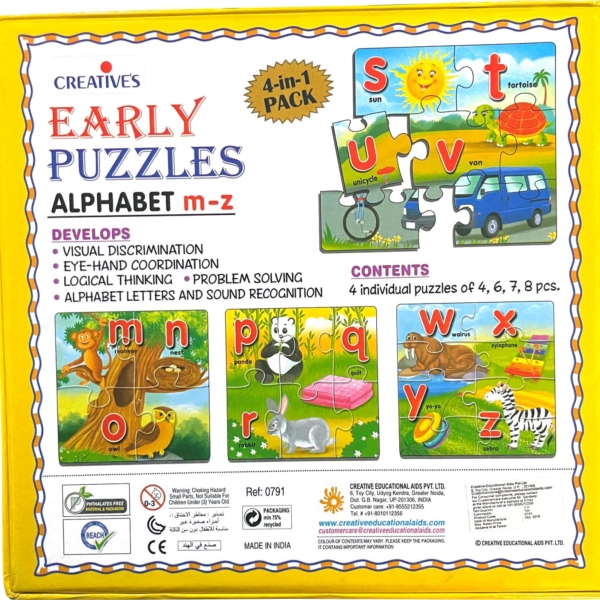 Early Puzzles Alphabet m-z - Creative Educational Aids