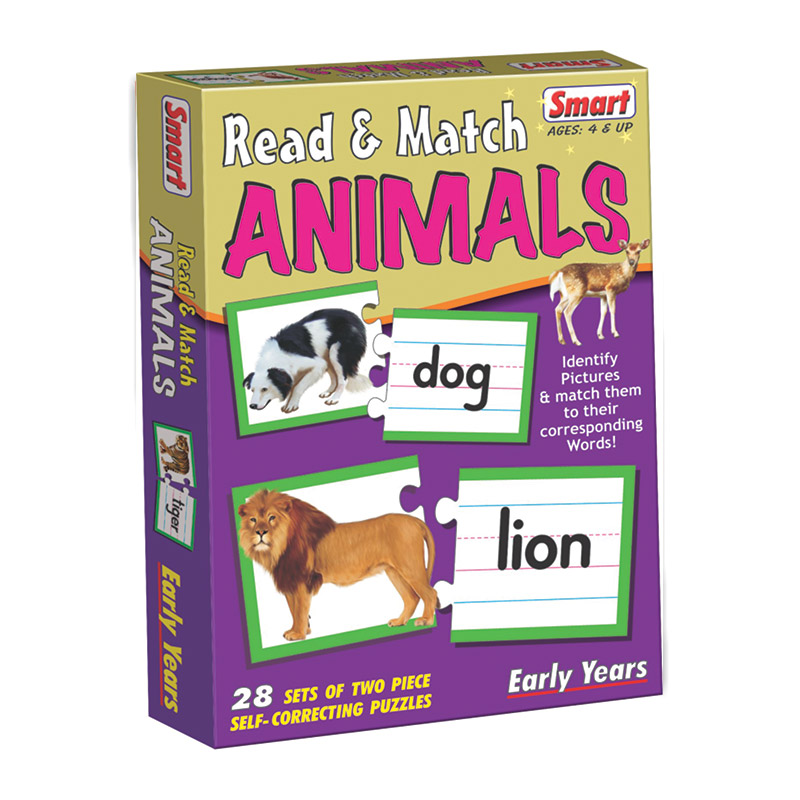 Smart Read & Match Animals | Picture Word Puzzle | Ages 4 & Up