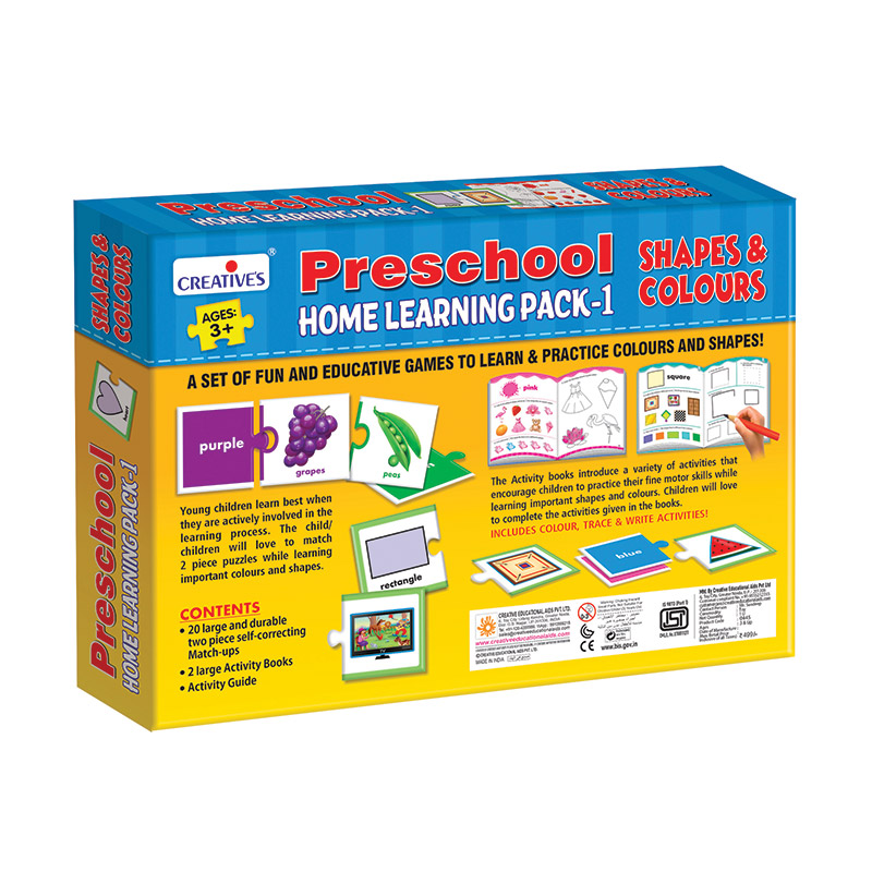Preschool Home Learning Pack – 1- “ Shapes & Colours” - Creative ...